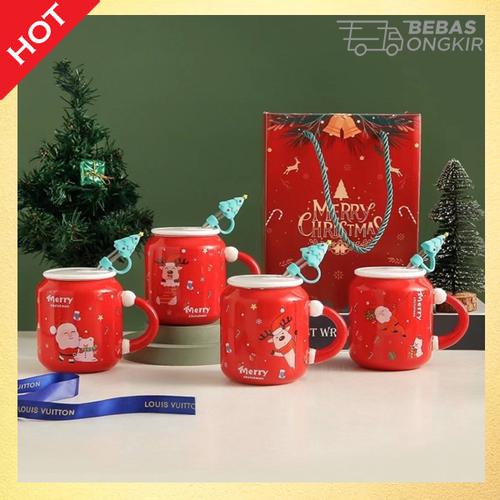 Jual Set Gift Box Gelas Keramik Christmas Kotak Kado Hampers Hadiah ...