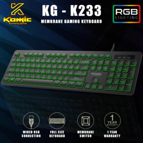 Jual KOMIC KG-K233 KEYBOARD GAMING OFFICE MEMBRANE LED BACKLIGHT 105 ...