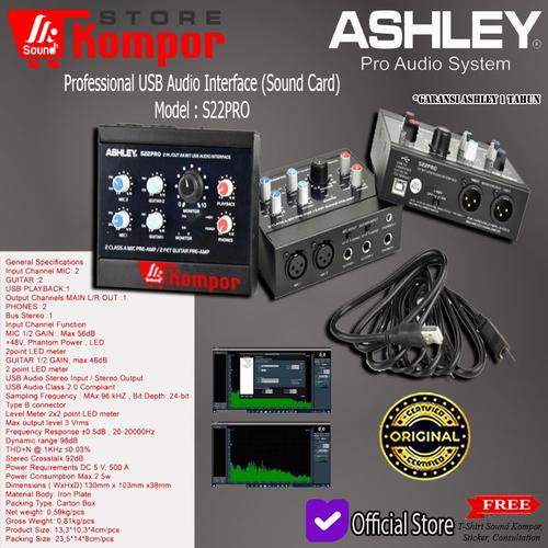 Jual SOUNDCARD ASHLEY S22PRO USB AUDIO INTERFACE ASHLEY S22 PRO - Kab ...