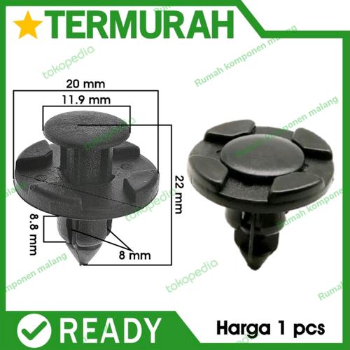 Jual Kancing clip 8mm bamper guard mobil bemper baut paku rivet bumper ...