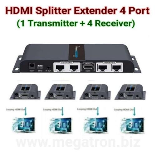 Jual HDMI Extender 4 port via UTP Cable - HDMI Splitter Extender 1x4 ...