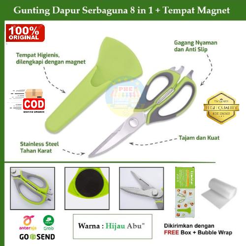 Jual GUNTING DAPUR SERBAGUNA Magnet MultiFungsi Ikan Ayam sayur HIJAU ...