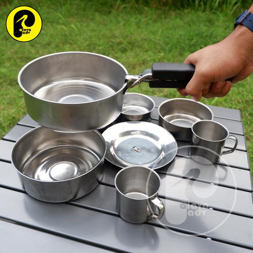 Jual cooking set camel CW 301 alat masak outdoor stainless nesting 8 in ...