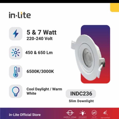 Jual Inlite INDC236 downlight spot led slim 7w 220v - Jakarta Barat ...