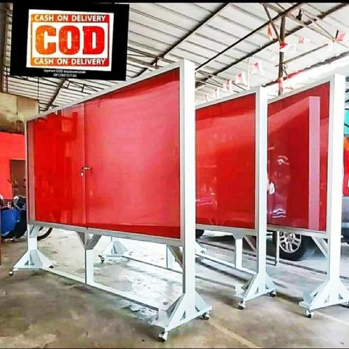 Jual Mading standing kaki roda ukuran full 120x240cm - Merah, 120x240cm ...