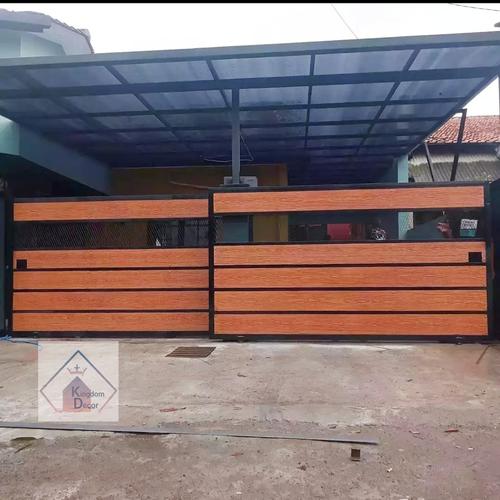 Jual pagar rumah,pagar dorong kombinasi Wood plang serat kayu - Kota ...