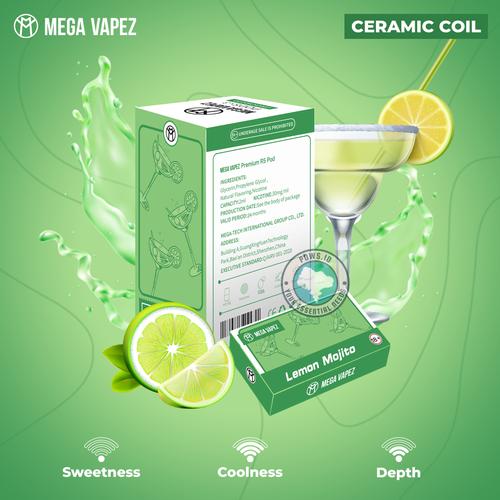 Promo [RELX COMPATIBLE] MEGA CERAMIC PODS MINT FLAVOUR LEMON MOJITO ...