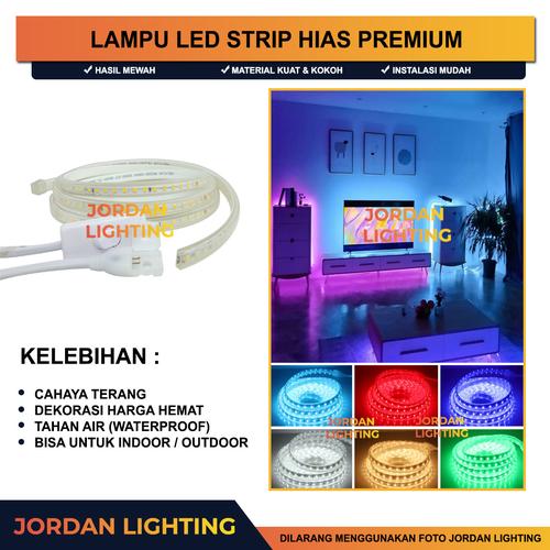 Jual Lampu LED Strip Premium 220V Socket Jepit Tombol On/Off Praktis ...