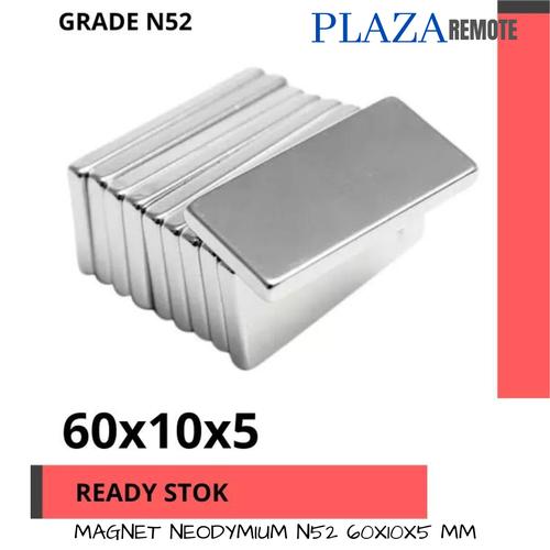 Jual STRONG MAGNET SUPER KUAT NEODYMIUM KOTAK N52 NdFeB SQUARE 60x10x5 ...
