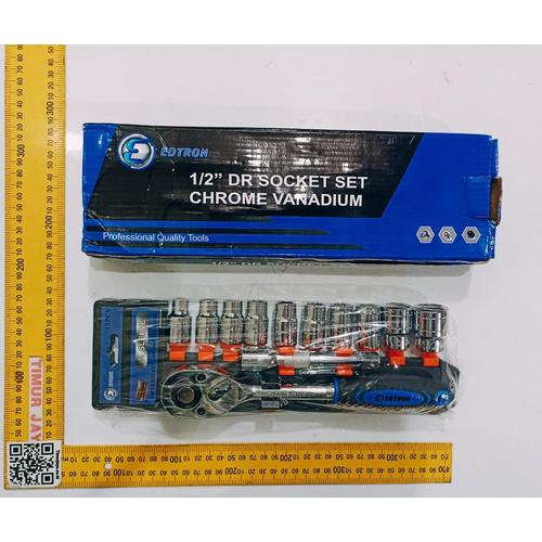 Jual EDTRON 12 pcs socket set 1/2 inch obeng kunci sok sock shock motor ...