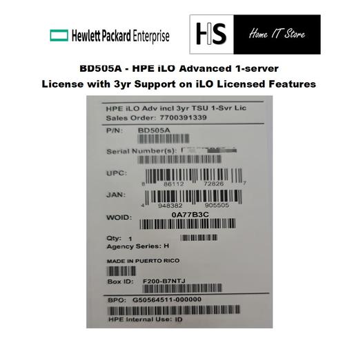 Jual BD505A - HPE iLO Advanced 1-server License with 3yr Support on iLO ...