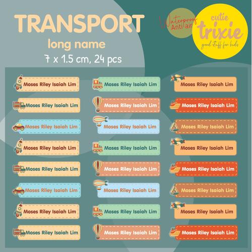 Jual Sticker Label Nama Anak TRANSPORTATION nama long - Jakarta Barat ...