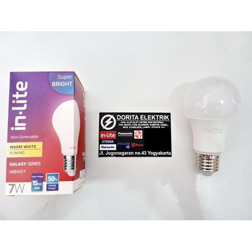 Jual in-Lite Lampu 7 Watt Bohlam LED INB007 7w inlite - Putih (6500k ...