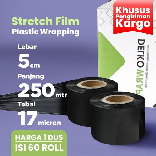 Jual Plastik Wrapping Barang Stretch Film Hitam 5cm x 250m Per Dus ...