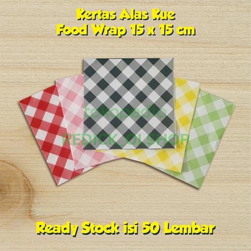 Jual Kertas roti motif kotak kotak style food grade alas roti simple 50 ...