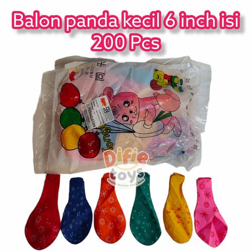Jual balon panda kecil 6 inch isi 200 pcs balon keret kecil motif ...
