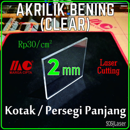 Jual Akrilik Acrylic Laser Cutting 2mm Clear Transparan Persegi Panjang ...