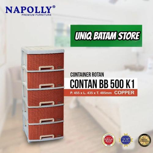 Jual NAPOLLY LEMARI PAKAIAN PLASTIK CONTAINER ROTAN CONTAN BB 500 K1 ...