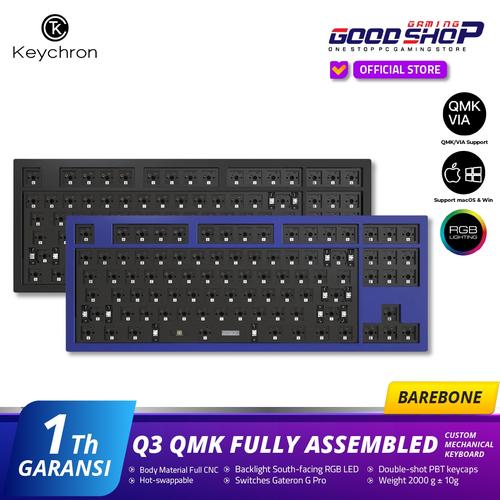 Promo Keychron Q3 QMK BAREBONE Non Knob Version Custom Mechanical ...