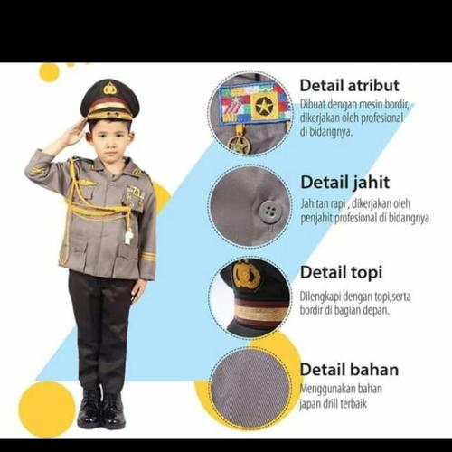 Jual seragam profesi anak polisi tangan panjang kostum - 2 - Jakarta ...