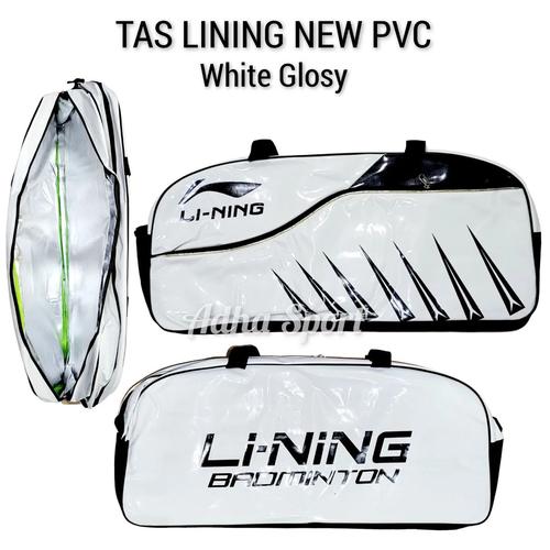 Jual Tas Badminton Kotak LINING New PVC White Glosy Thermobag - Black ...