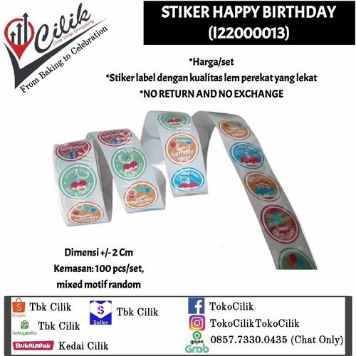 Jual stiker+label+sticker+gambar tempel+happy birthday+kemasan+kado ...