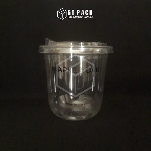 Jual Sablon Cup Plastik PET Oval 12 Oz | 10 gram + Lid Strawless - 1000 ...