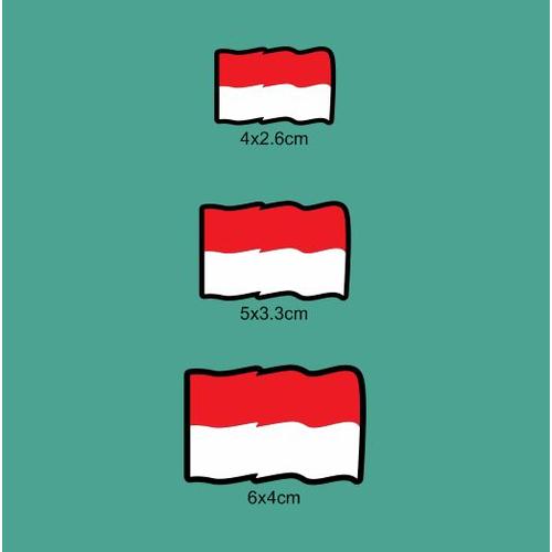 Promo Cutting Sticker Bendera Merah Putih Berkibar List Hitam Bahan ...