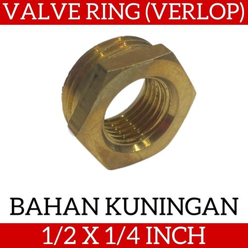 Jual Valve Ring Verloop 1/2 Inch x 1/4 Inch Bahan Kuningan Bushing Vlok ...