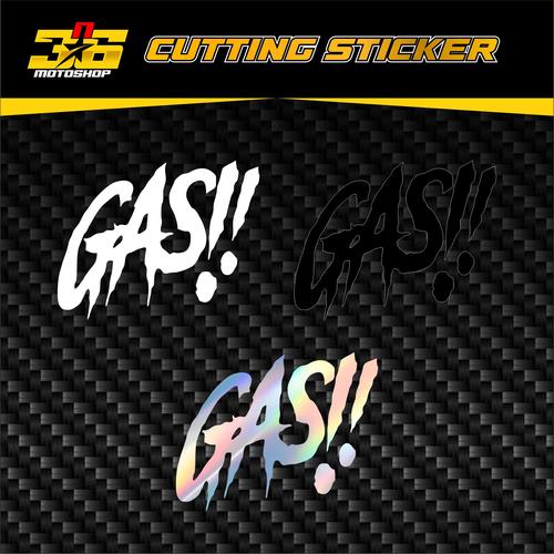 Jual STICKER GAS!! CUTTING | STIKER TANGKI HELM MOTOR GAS 3n6 - Putih ...