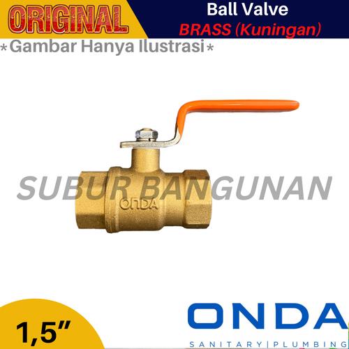 Jual Ball Valve Kuningan Onda / Brass 1 1/2" Onda 1,5 Inch Stop Kran ...