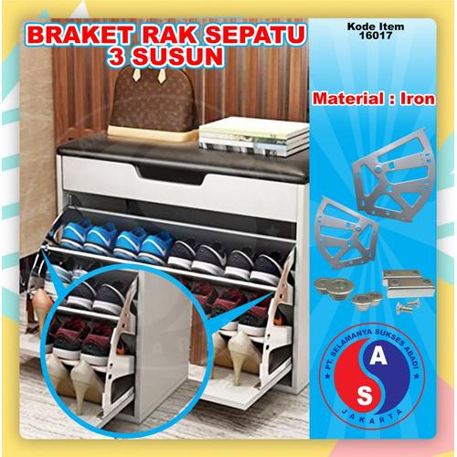 Jual Bracket Fitting Rak Sepatu Putar 3 Susun / Bracket Shoes 3 Besi ...