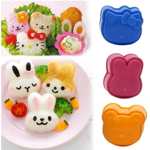 Jual isi 3pcs Cetakan nasi 3in1 cetakan bento rice mold cetakan kue ...