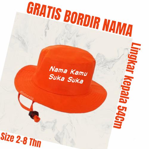 Jual Topi Bucket Tali Rimba Anak Gratis Custom/Bordir Nama 2-8 Tahun ...