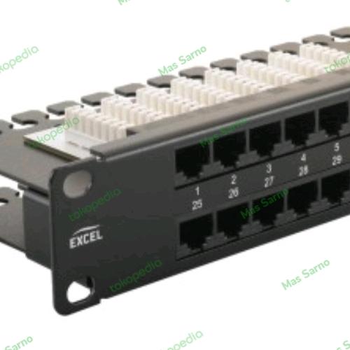 Jual Excel Cat.5e 48 Port 1U Right Angle UTP Patch Panel - Kota Bekasi ...