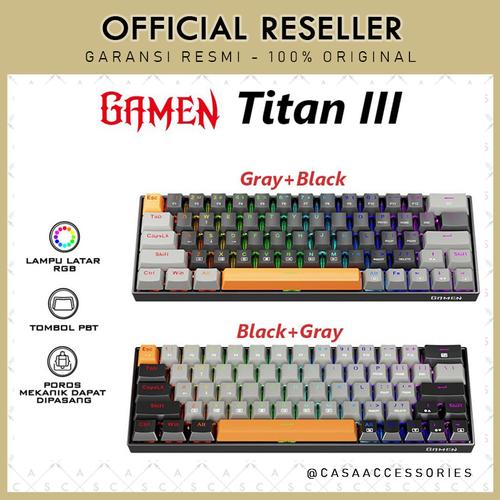 Jual GAMEN Titan III Mechanical Switch Blue Gaming Keyboard Wired RGB ...