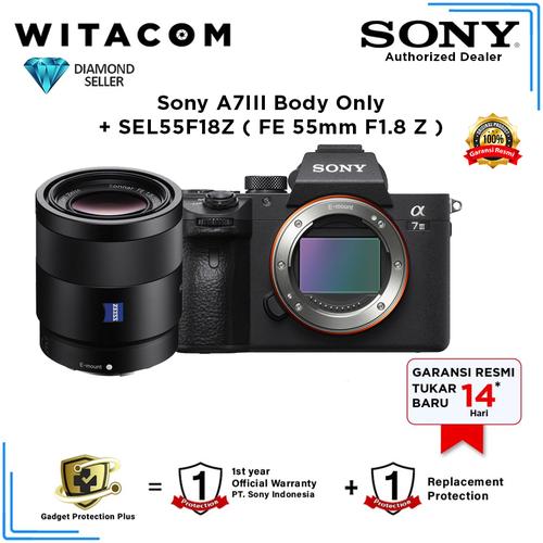 Promo Sony A7III A7 III A73 Body Only + SEL55F18Z / FE 55mm f/1.8 ZA ...