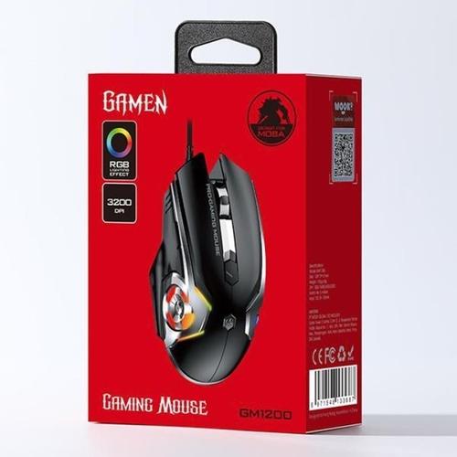 Jual GAMEN GM1200 Mouse Gaming Wired RGB Lightsync with Macro - Kota ...