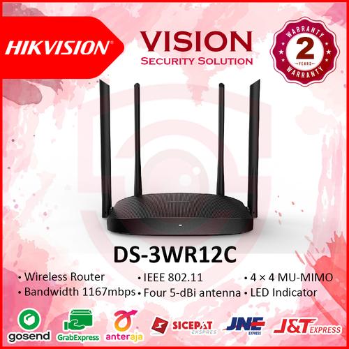 Jual Wireless Router Hikvision DS-3WR12C Four 5-dBi Antenna - Kab ...