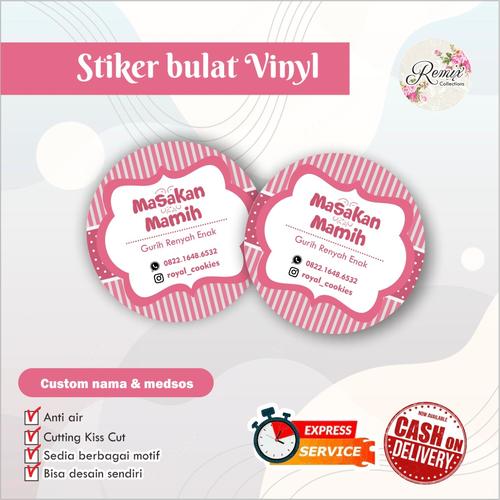 Jual STIKER VINYL ANTI AIR / LABEL BULAT LABEL NAMA LABEL MAKANAN ...