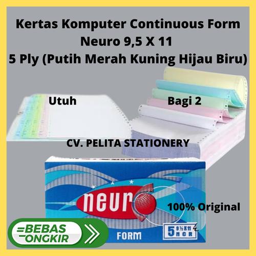 Jual Kertas Neuro Continuous Form 9 1/2 X 11 5 Ply /2 (K5:2) Paper NCR ...