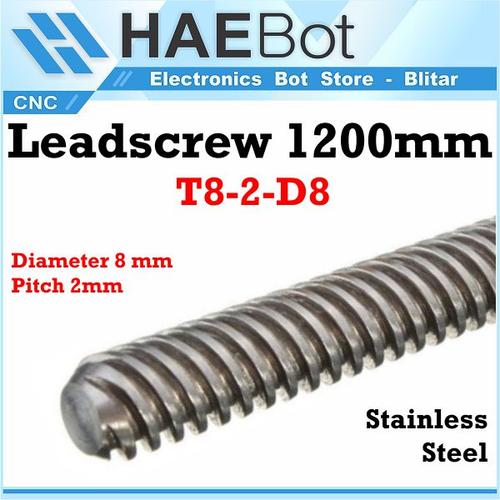 Jual [EBS] Lead Screw Leadscrew 1200mm T8 Lead 8 Pitch 2mm Besi Ulir CNC 3D - Tanpa Paralon ...
