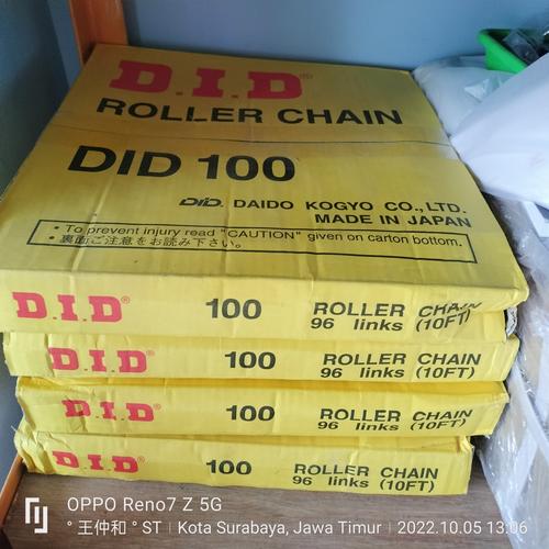 Jual Roller CHAIN DID Rantai RS 100-1 JAPAN / RS 100 SINGLE DID JAPAN ...