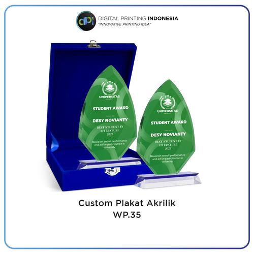 Jual Plakat Akrilik Premium Piagam Penghargaan Tropi Wisuda - Plakat WP ...
