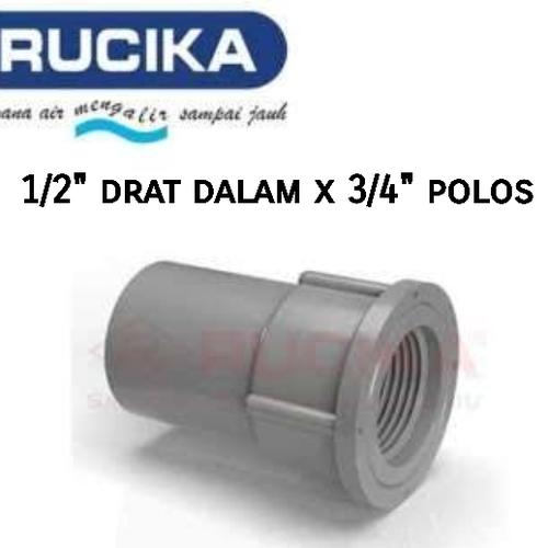 Jual Sok drat dalam/ Sock/ Shock/ Faucet Socket PVC 1/2" x 3/4" AW ...