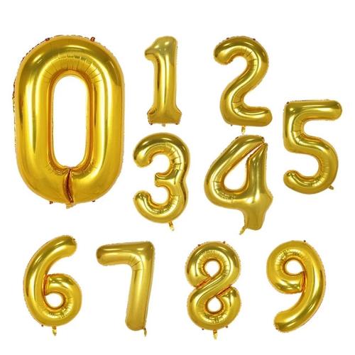 Jual Balon Angka Foil Jumbo Warna Ukuran 100cm Balon Ulang Tahun - Gold ...