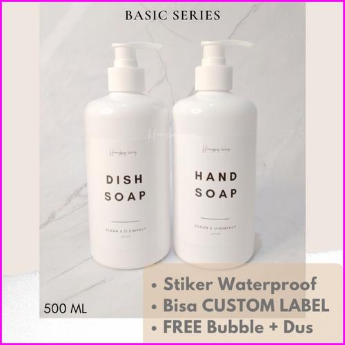 Jual Botol Pump Refill + Stiker Label Sabun Cuci Tangan Aesthetic Putih ...