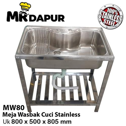 Jual MEJA WASBAK BAK CUCI STAINLESS TYPE MW80 KITCHEN SINK MR DAPUR ...
