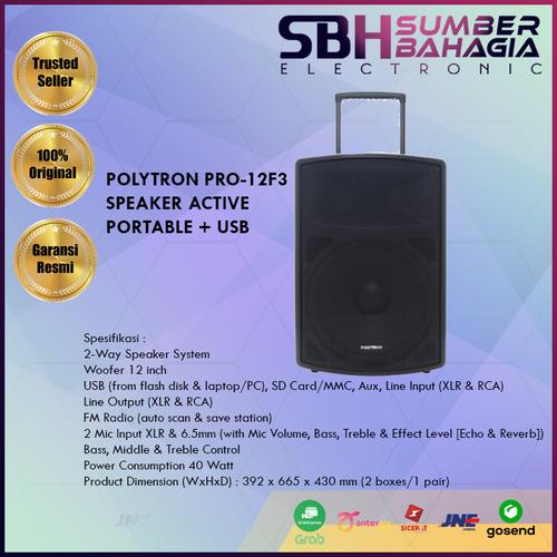 Jual POLYTRON PRO-12F3 SPEAKER ACTIVE PORTABLE + USB (NEW) (KHUSUS ...