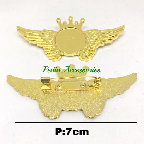 Jual Pin Emas Peniti Wings/Wing Sayap Mahkota Polosan Logo 1.8cm ...